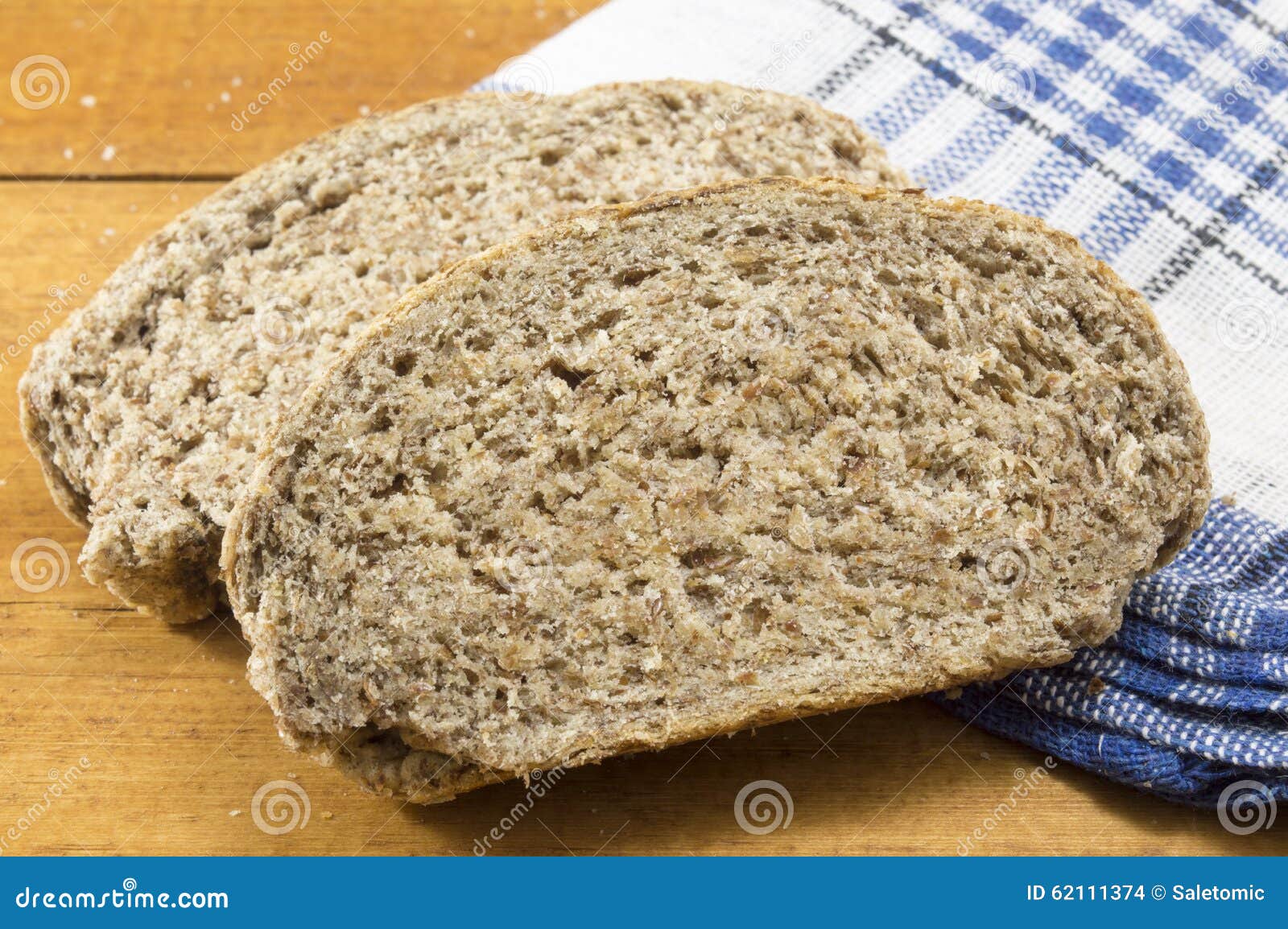 Home Baked Integral Bread Slices on the Table Stock Photo - Image of ...