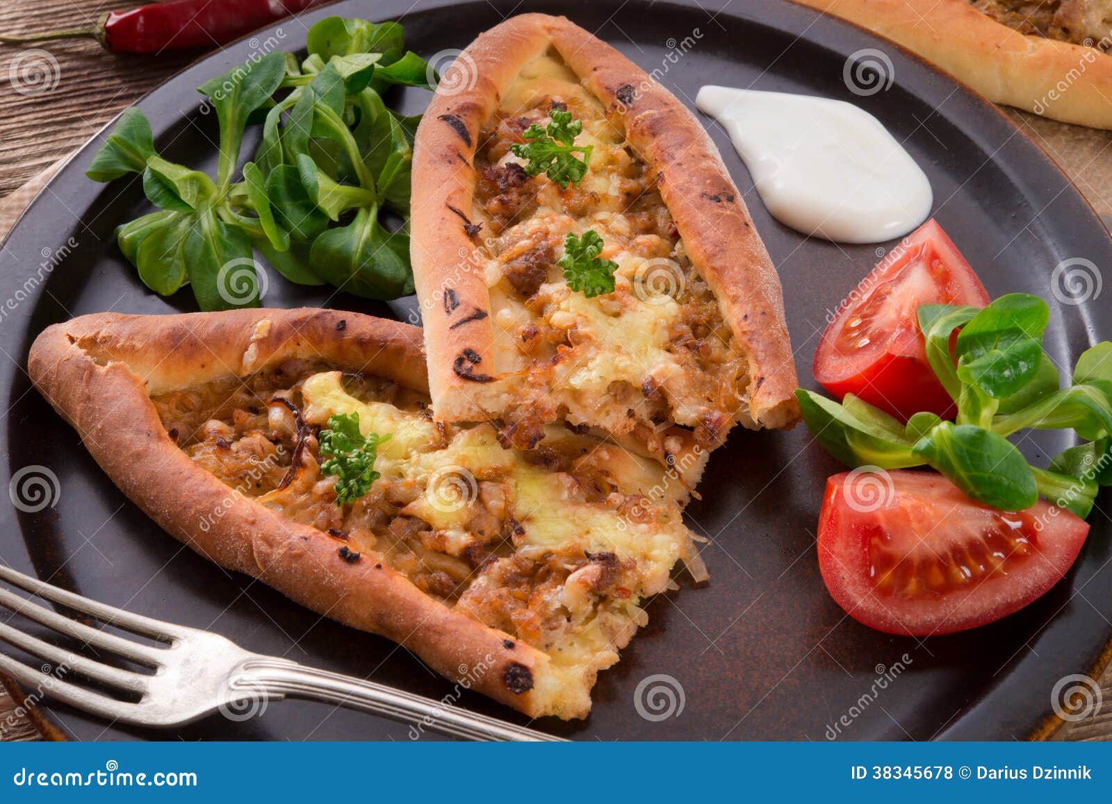 Home-baked pide stock photo. Image of lunch, bread, breakfast - 38345678