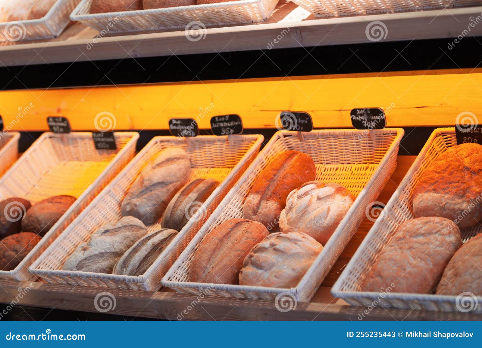 Home bakery showcase editorial stock photo. Image of loafofbread ...
