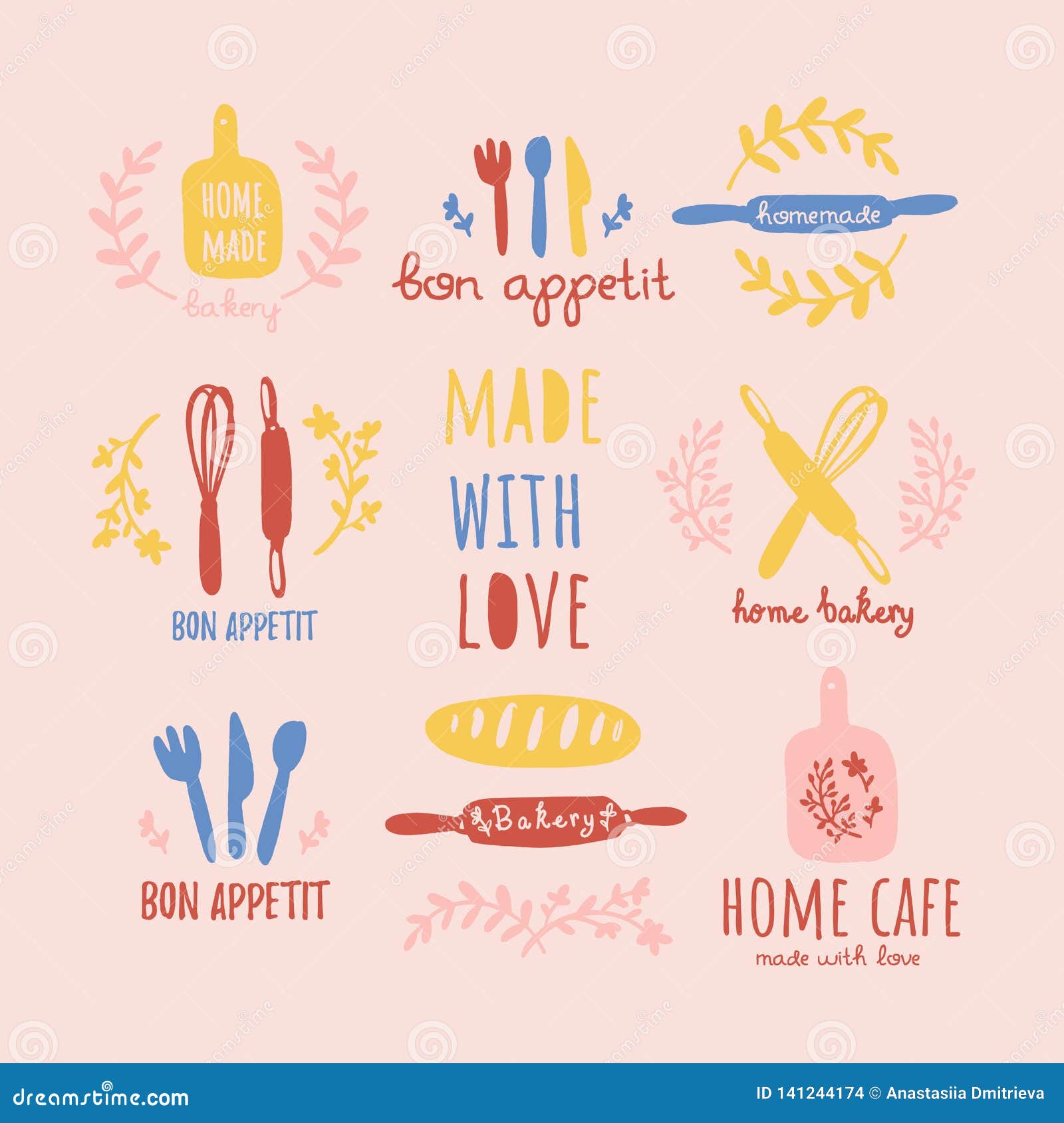 Home baking logo stock vector. Illustration of hand - 141244174