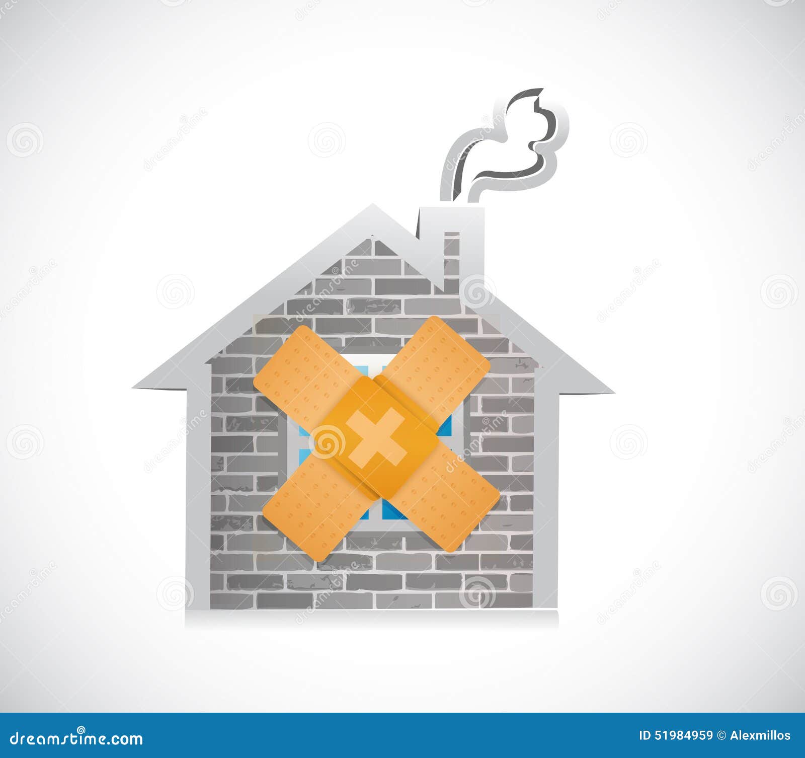 Home Band Aid Fix Solution Concept Illustration Stock Illustration ...