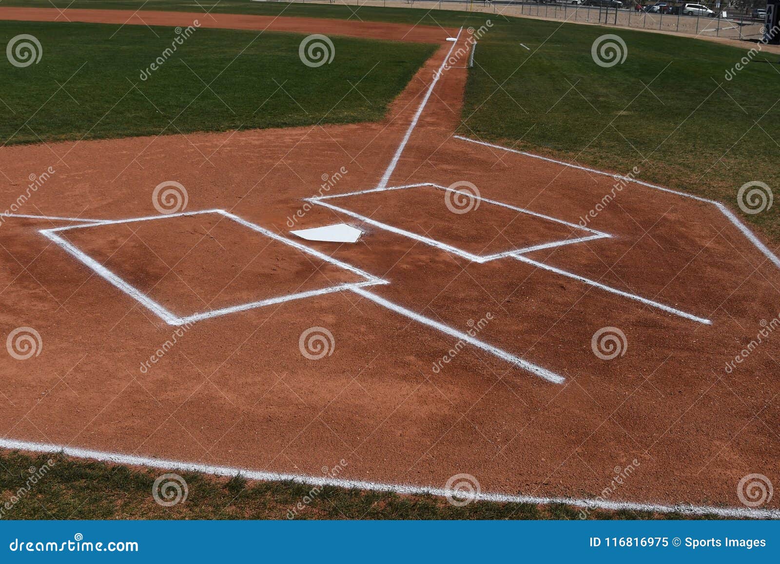 Baseball Home Plate and Batters Box Stock Image - Image of game, lines ...