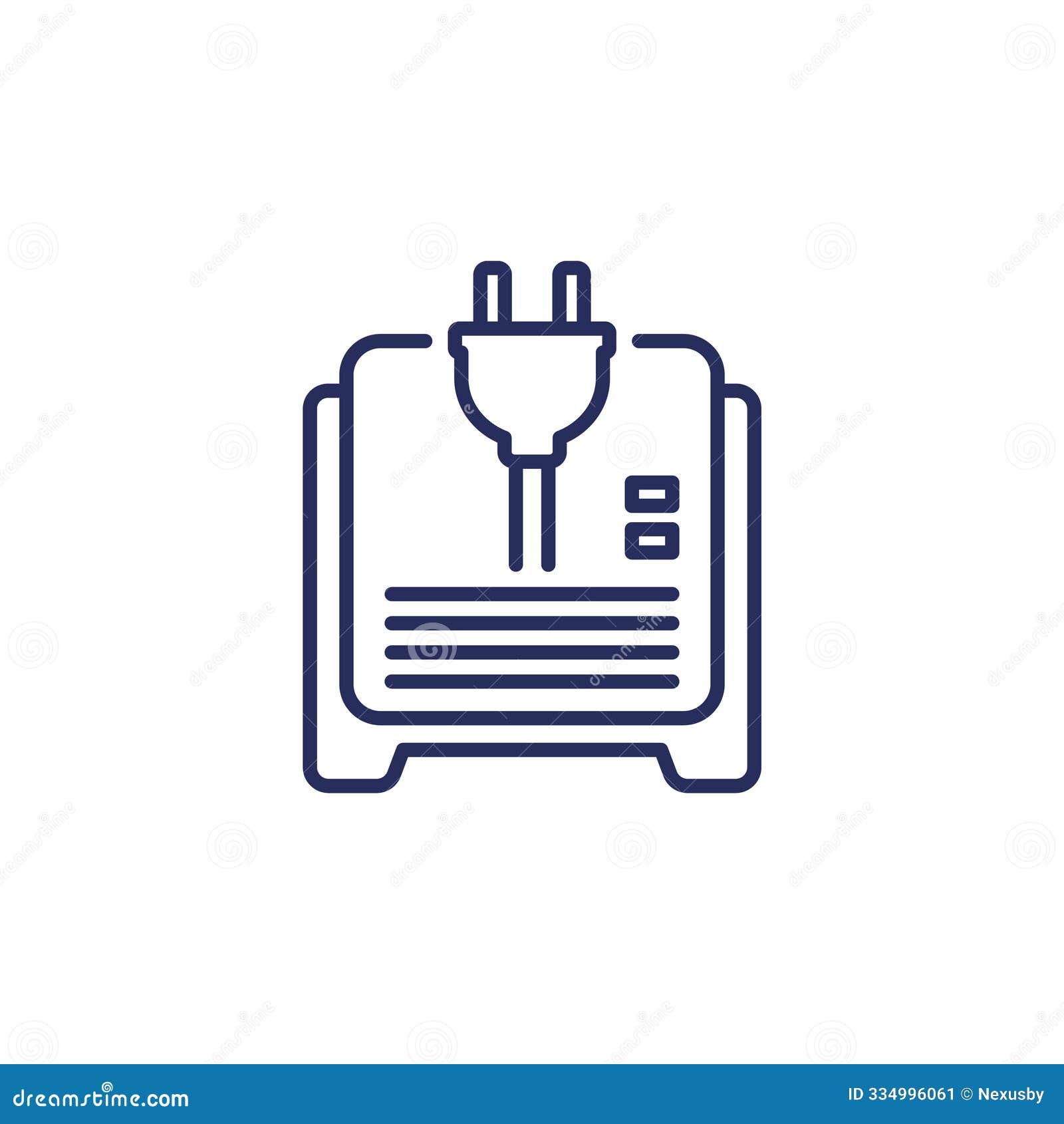 Home Battery Or Backup System Line Icon On White Vector Illustration ...
