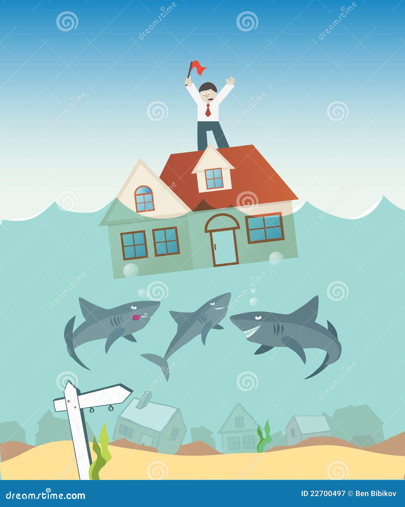 Home Being Foreclosed by the Bank Stock Vector - Illustration of ...