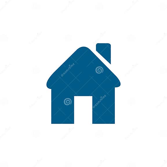 Home Blue Icon on White Background. Blue Flat Style Vector Illustration ...