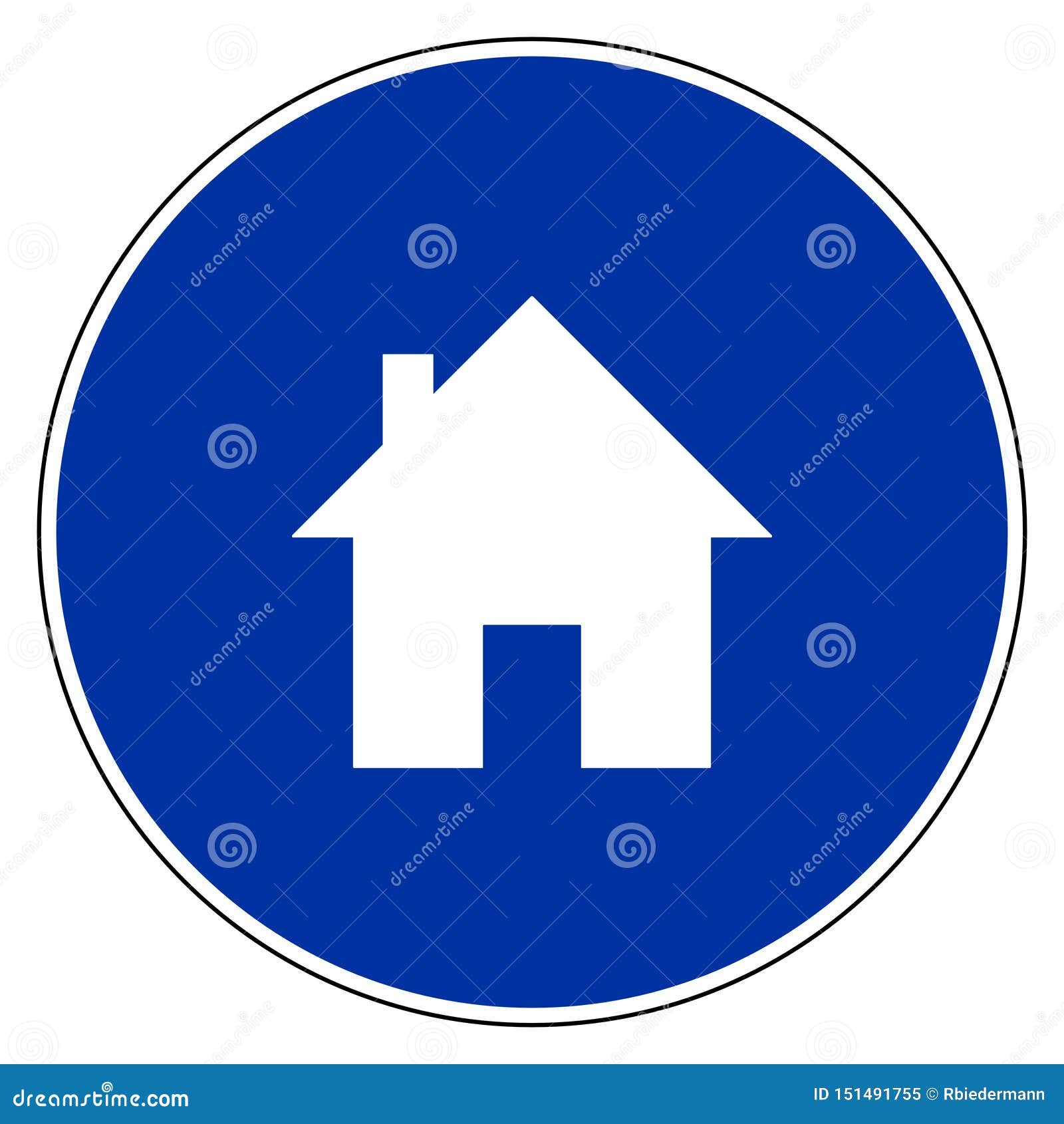 Home and blue sign stock vector. Illustration of symbol - 151491755