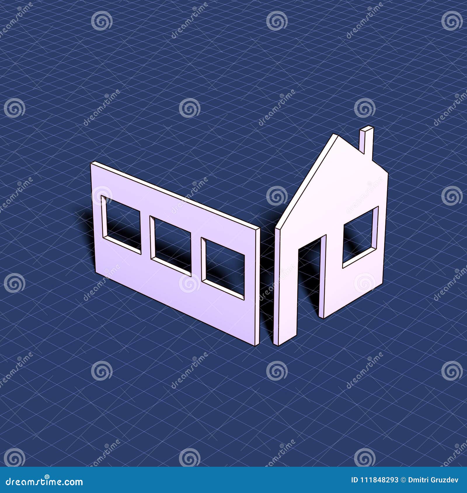 Home blueprint stock illustration. Illustration of background - 111848293