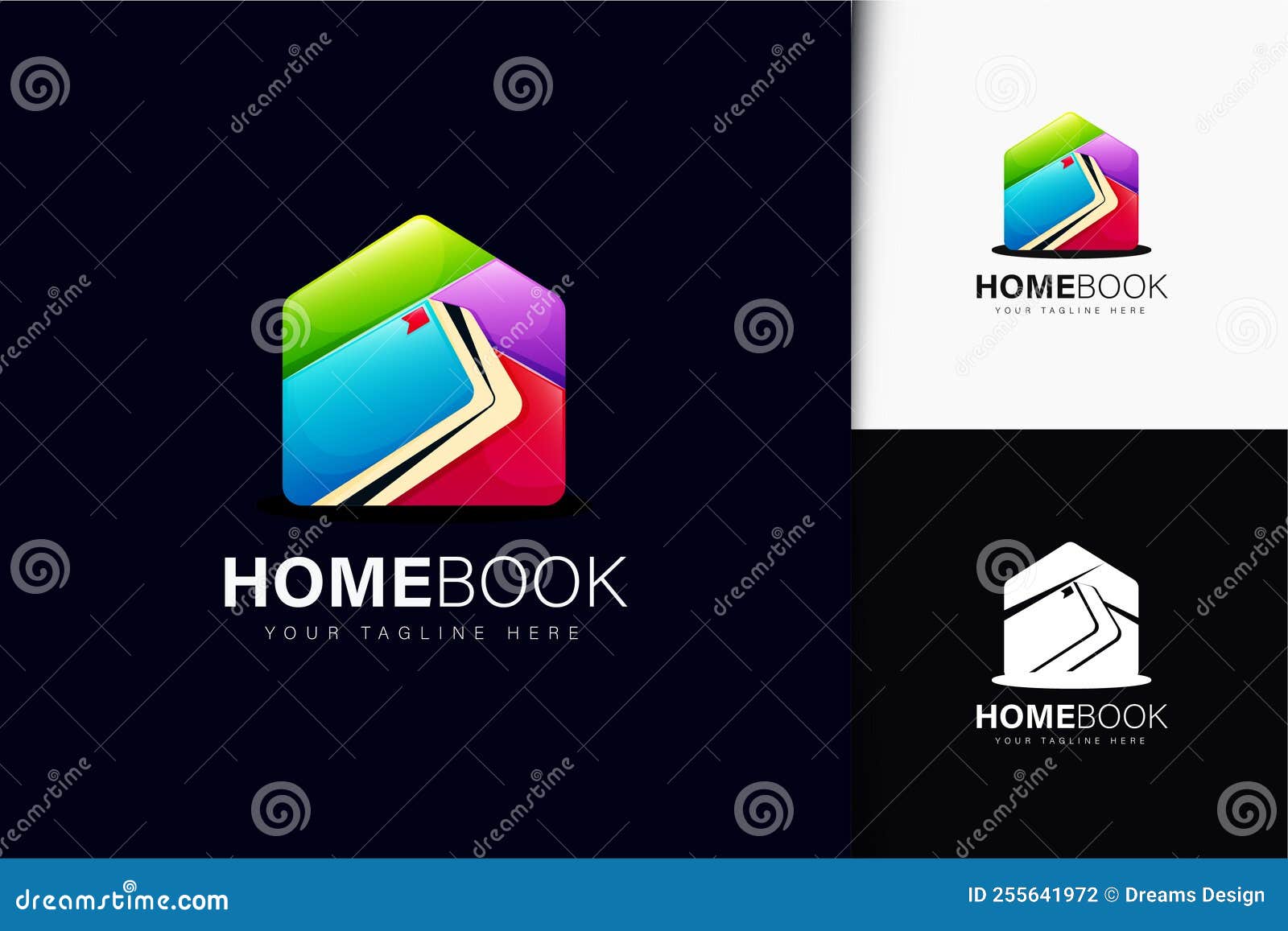 Home Book Logo Design with Gradient Stock Vector - Illustration of ...