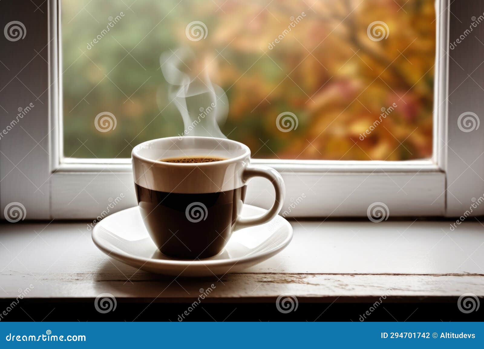 A Home-brewed Cup of Coffee on a Window Sill Stock Photo - Image of ...