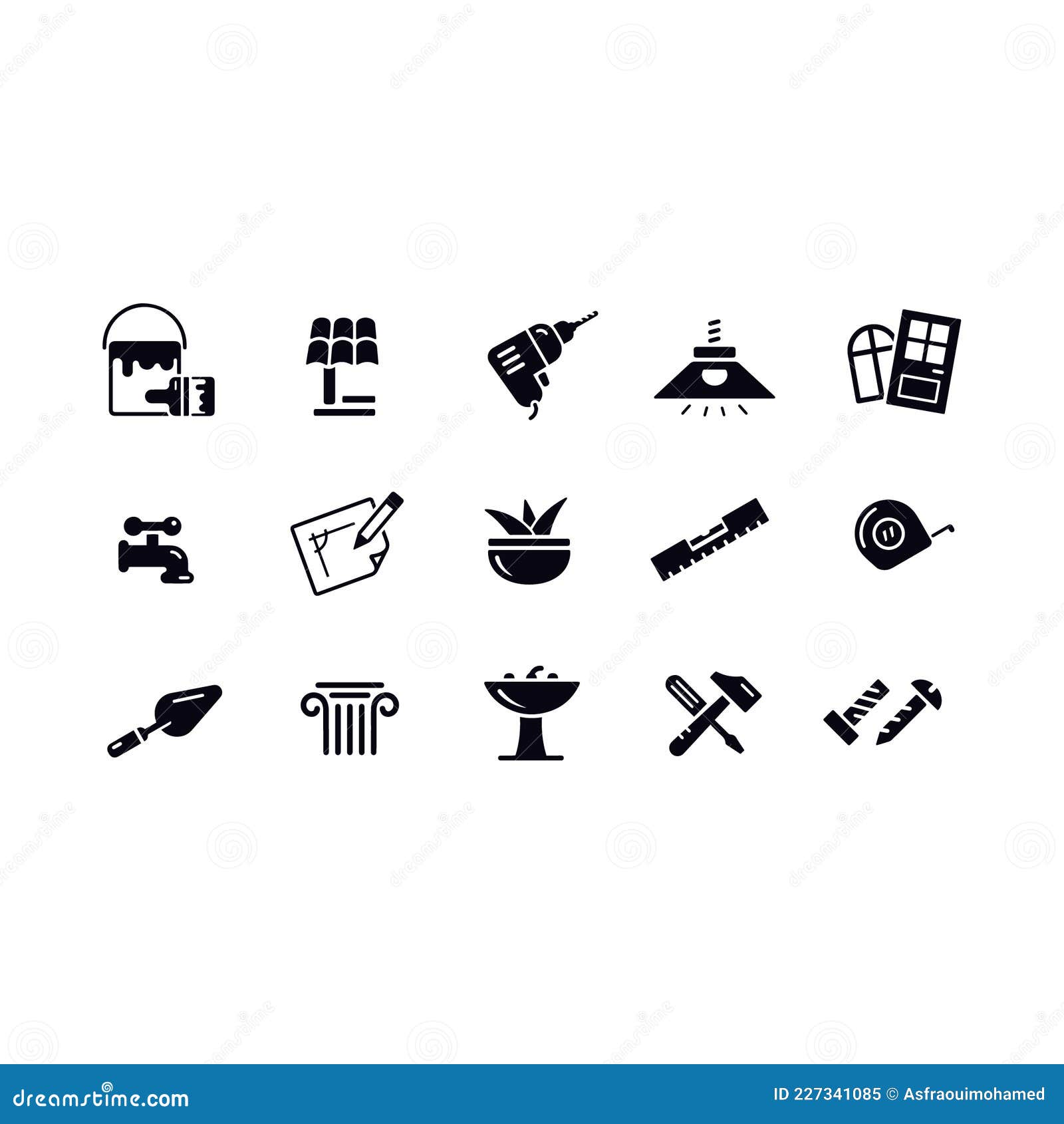 Home and Bricolage Icons Vector Design Stock Vector - Illustration of ...
