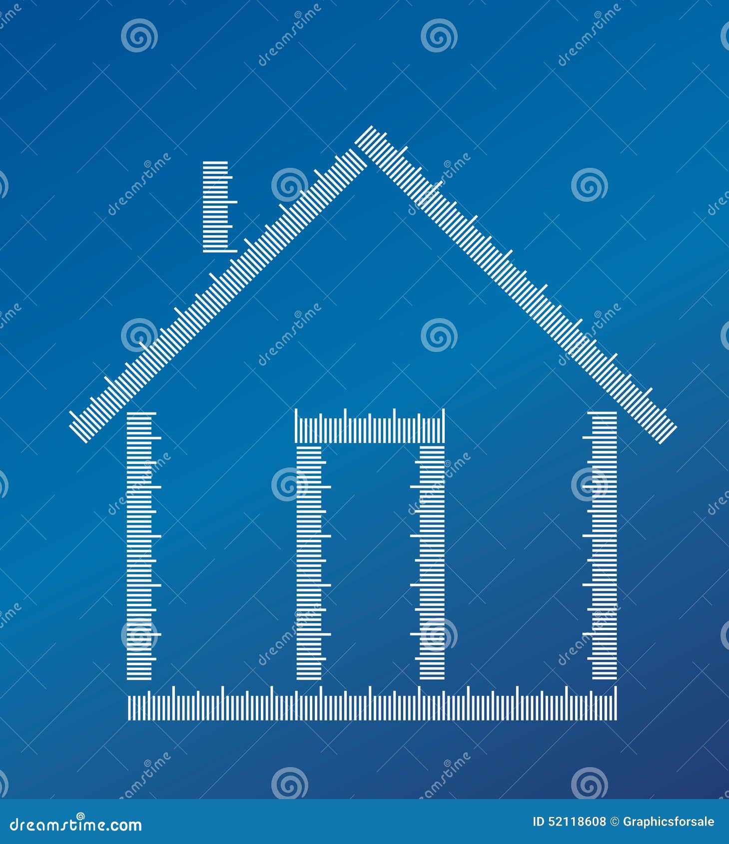 Home Builded with Ruler Measurements Stock Vector - Illustration of ...