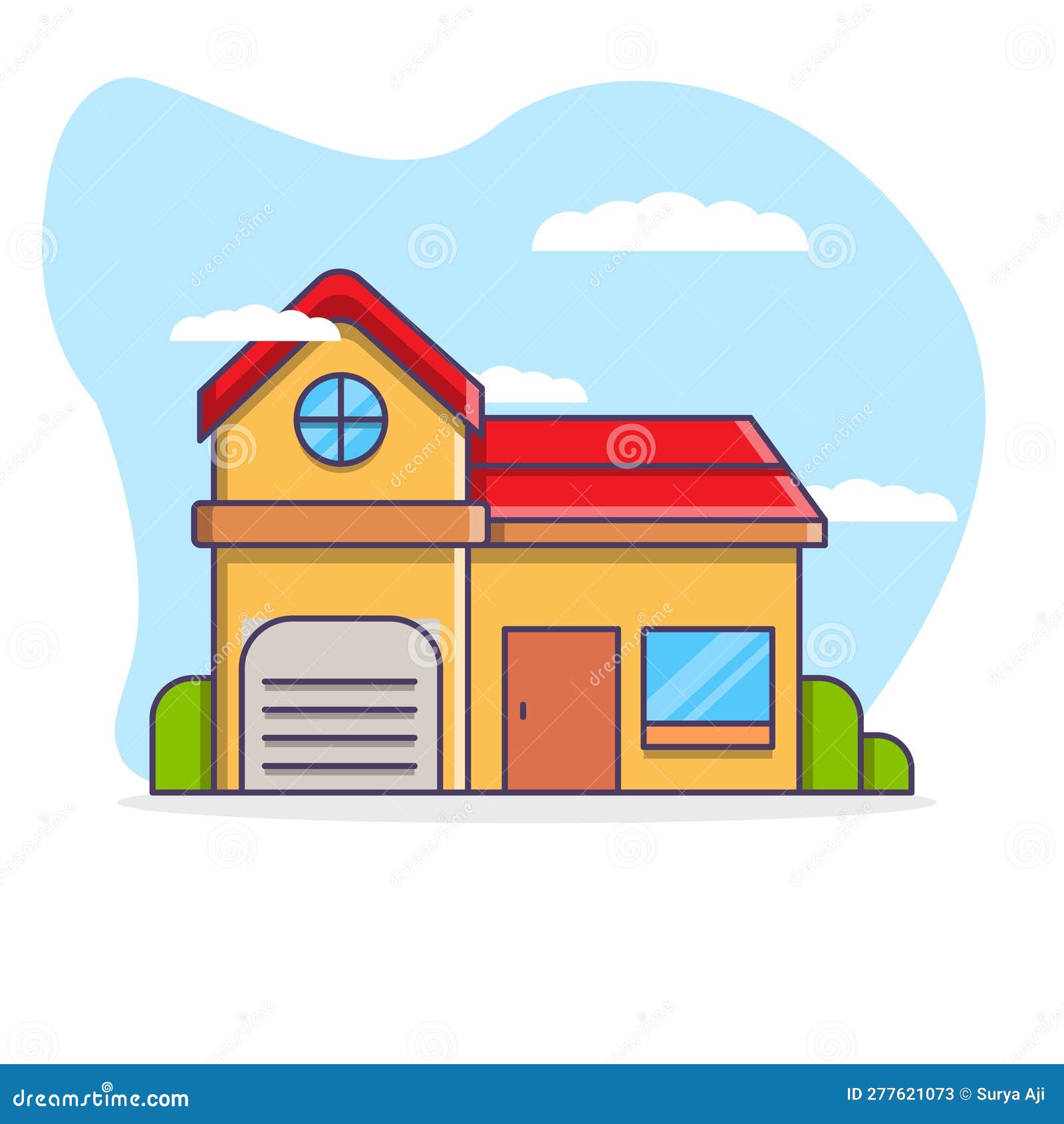 Home Building Cartoon Illustration Stock Vector - Illustration of shop ...