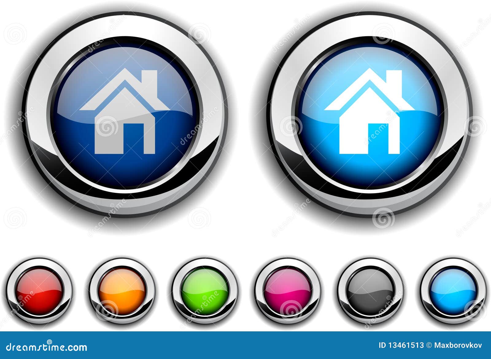 Home button. stock vector. Illustration of shadow, blue - 13461513