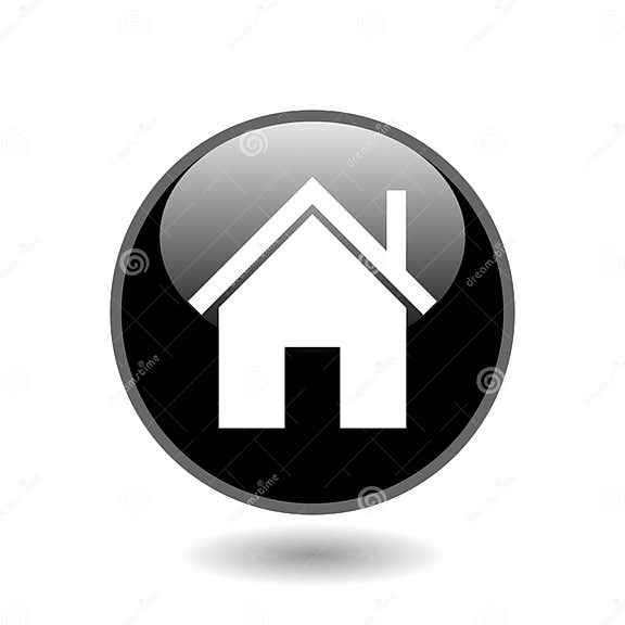 Home Web Button Vector Shiny Black Stock Vector - Illustration of ...