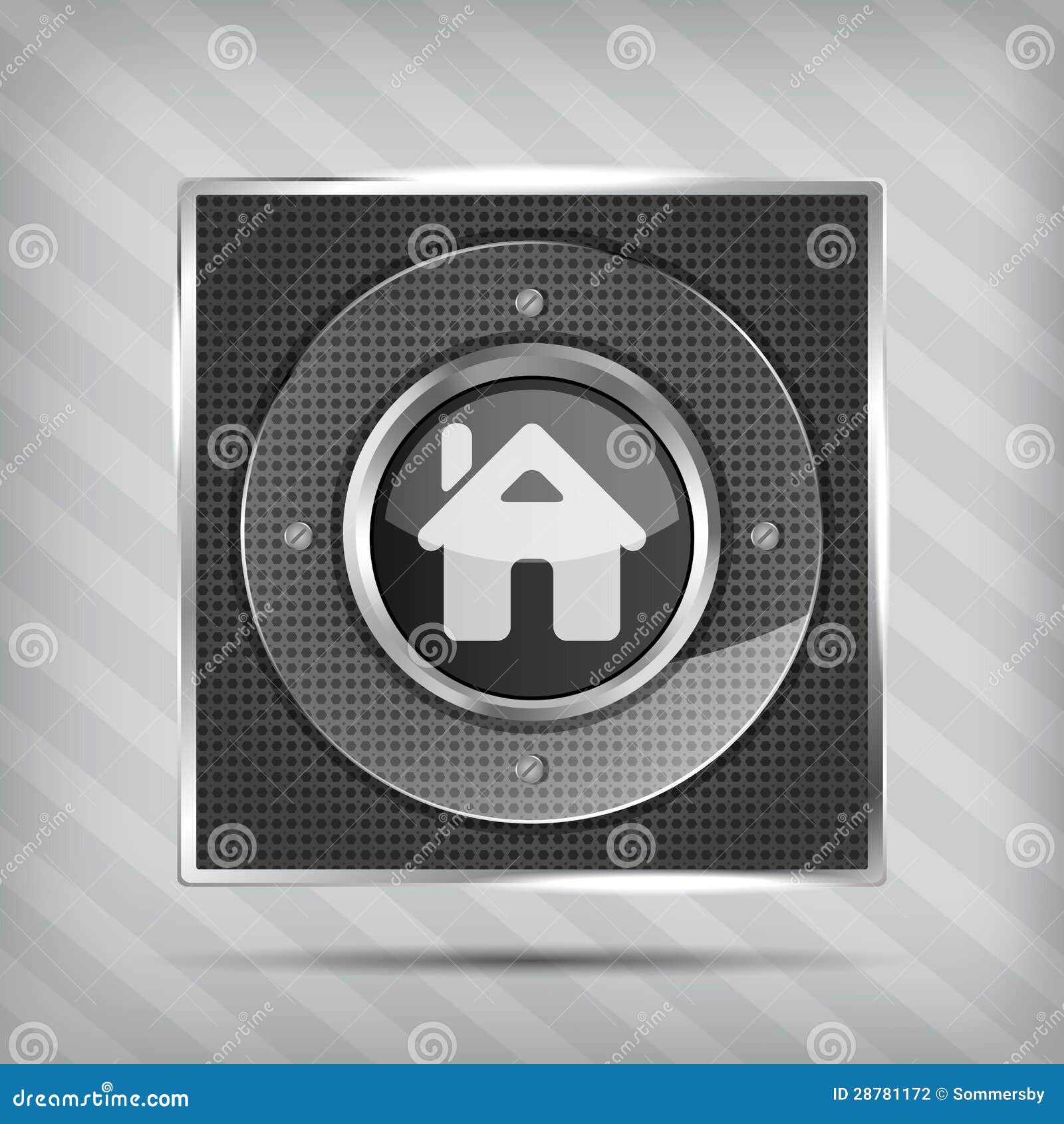 Home button icon stock vector. Illustration of icon, metallic - 28781172