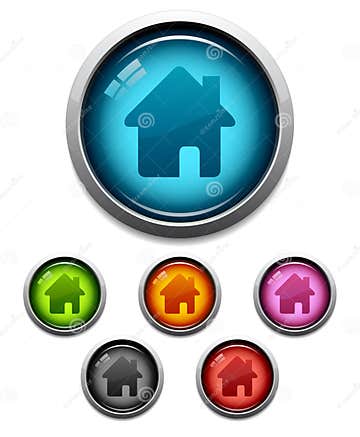 Home button icon stock vector. Illustration of gray, bubble - 6042014