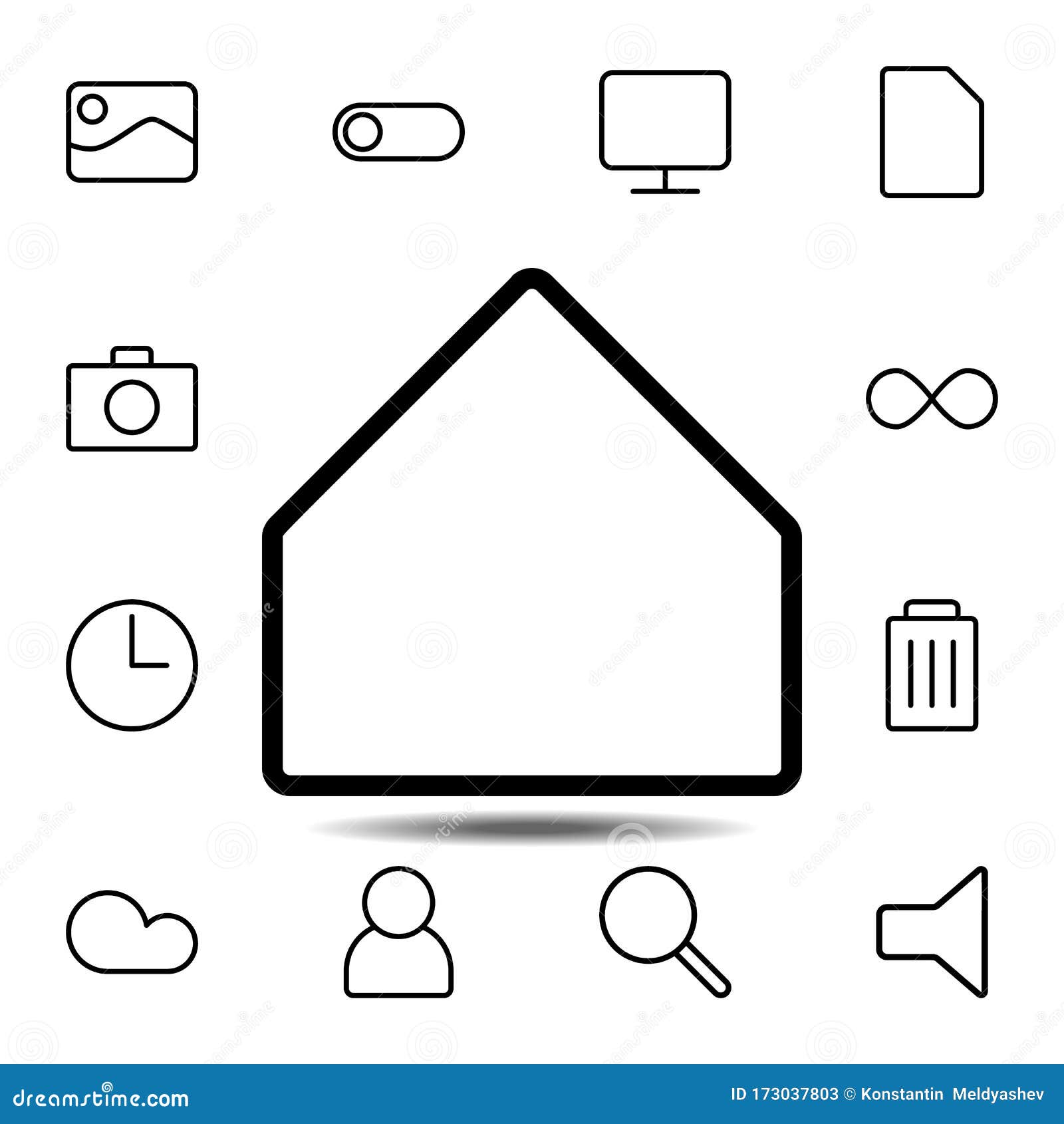 Home Button Icon. Simple Thin Line, Outline Vector Element of Minimalistic, Web Icons Set for UI ...