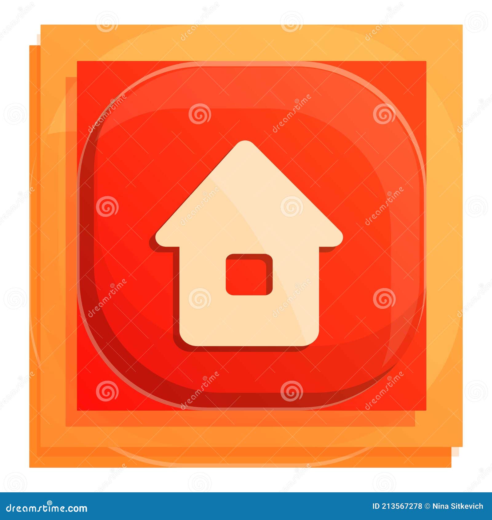 Home Button Interface Icon, Cartoon Style Stock Vector - Illustration ...