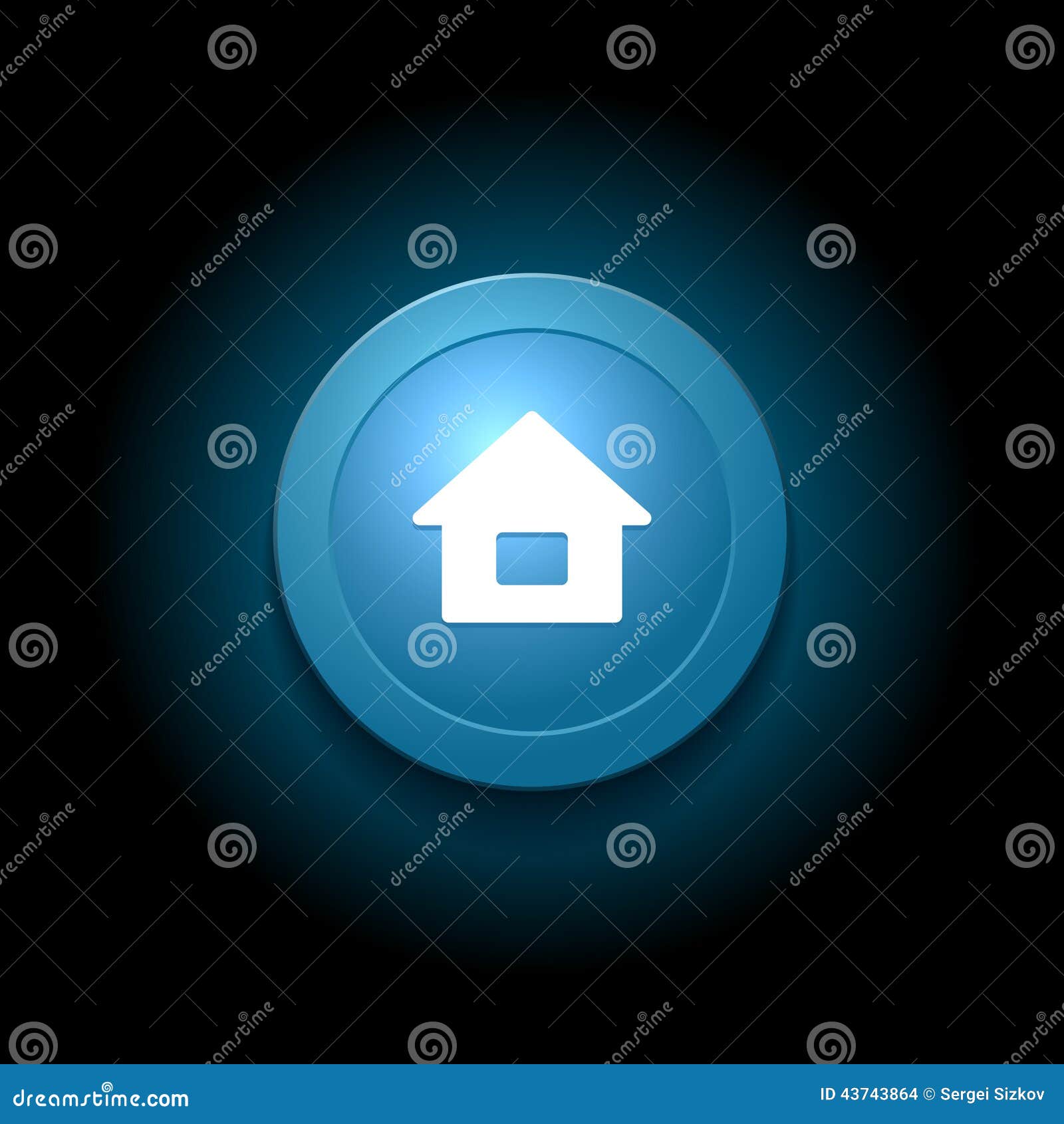 Home Button. Modern Glossy Blue Design Stock Vector - Illustration of ...
