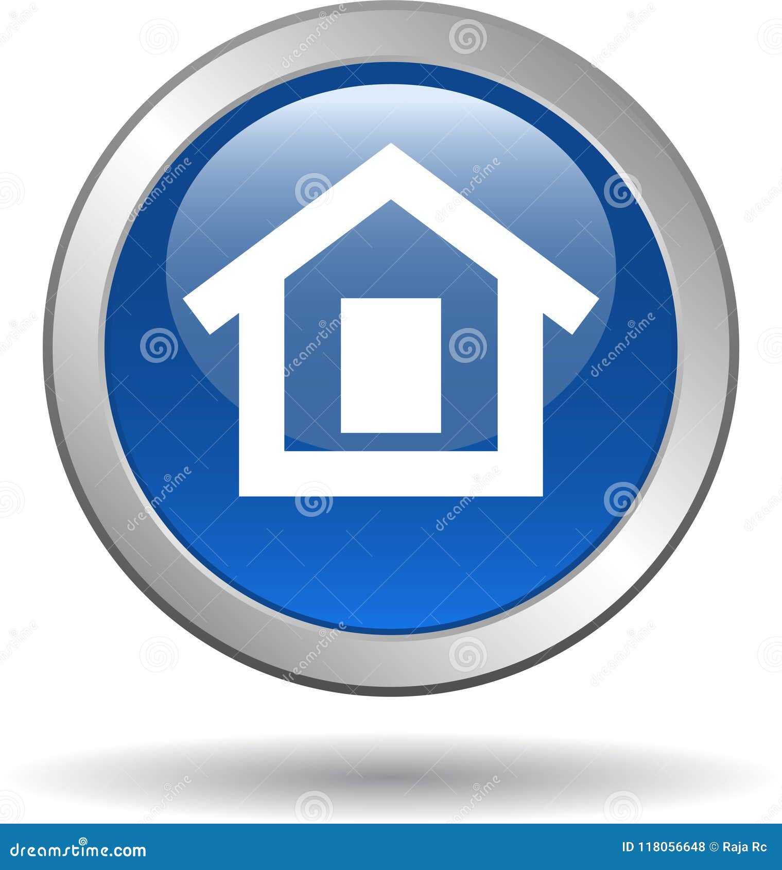 Home button web icon blue stock vector. Illustration of clipart - 118056648