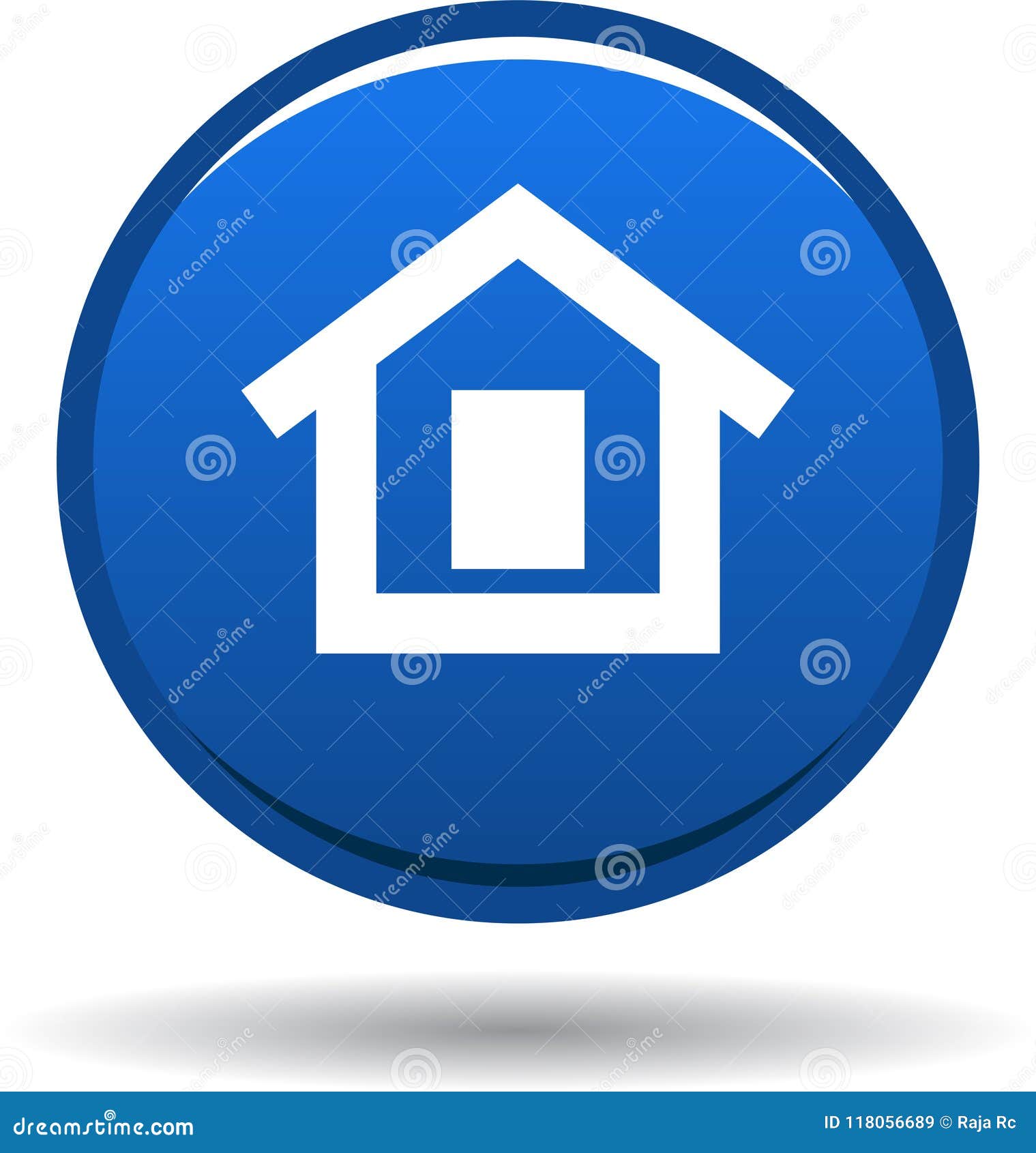 Home button web icon blue stock vector. Illustration of built - 118056689