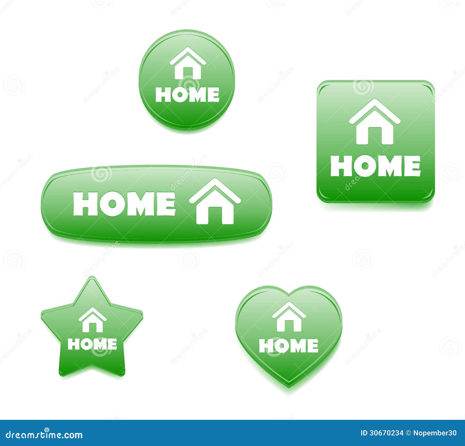 Home Buttons Green stock vector. Illustration of symbol - 30670234