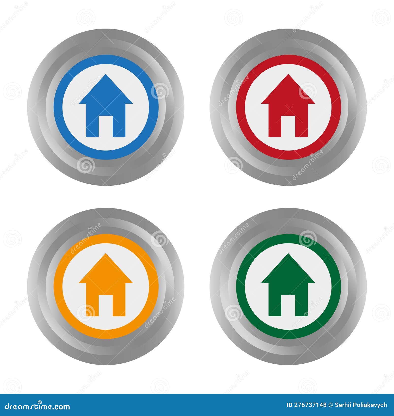 Home Buttons Inside. Internet Communication. Vector Illustration Stock ...