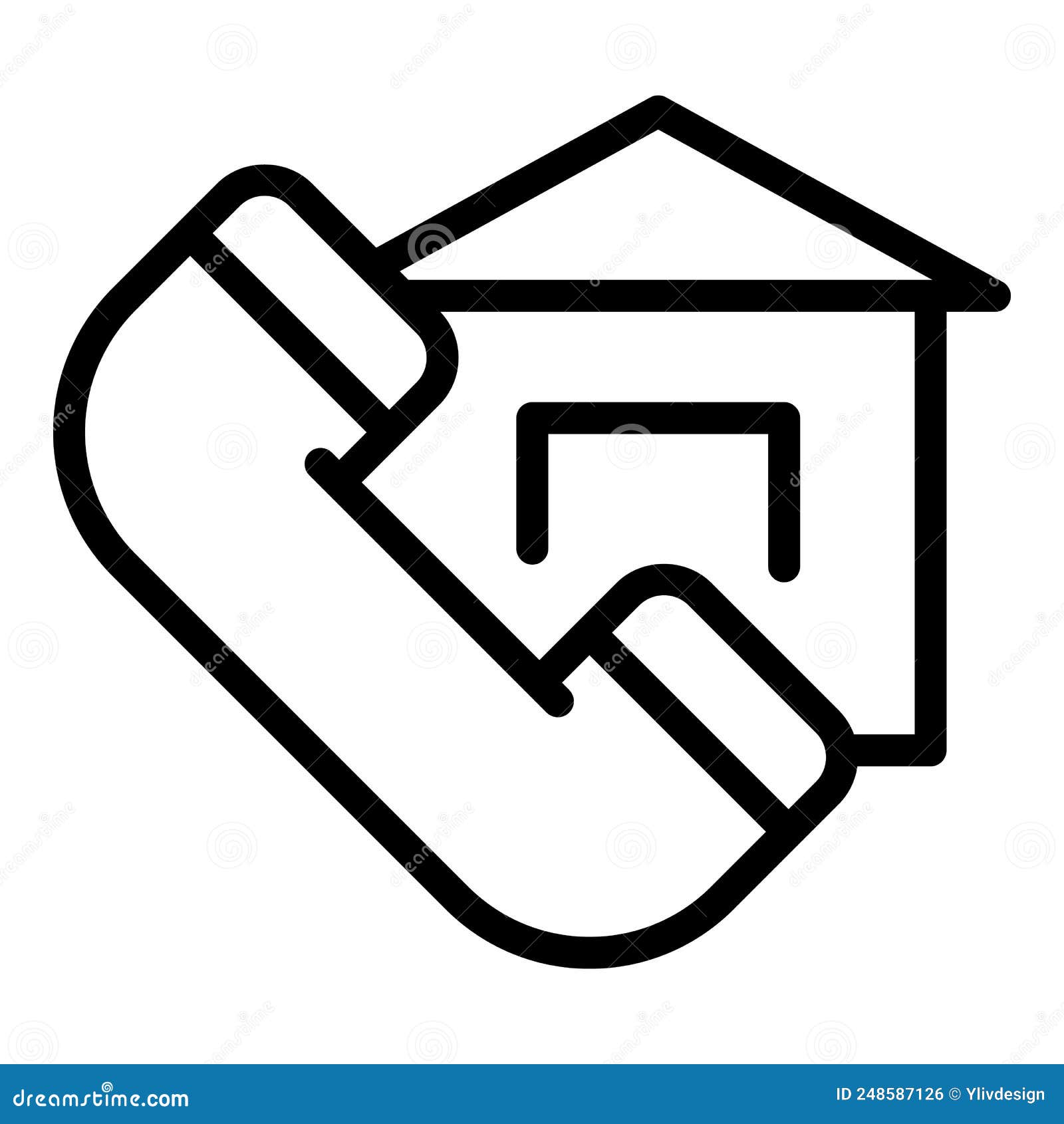 Home Call Icon Outline Vector. Online Work Stock Illustration ...