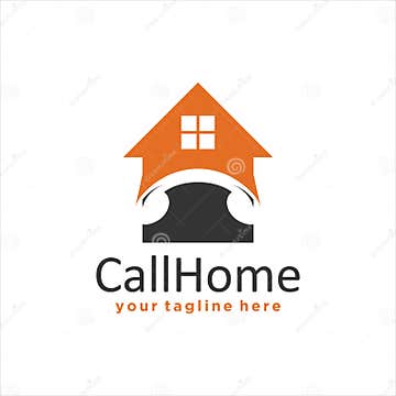 Home Call Logo Design Template Stock Vector - Illustration of agent ...