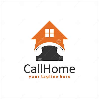Home Call Logo Design Template Stock Vector - Illustration of agent ...