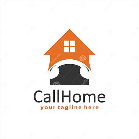 Home Call Logo Design Template Stock Vector - Illustration of agent ...