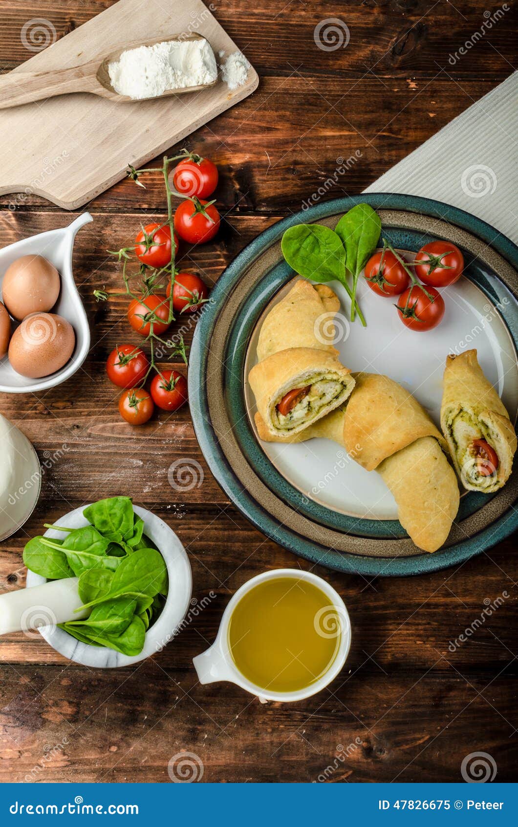 Home calzone rolls stock image. Image of gourmet, golden - 47826675