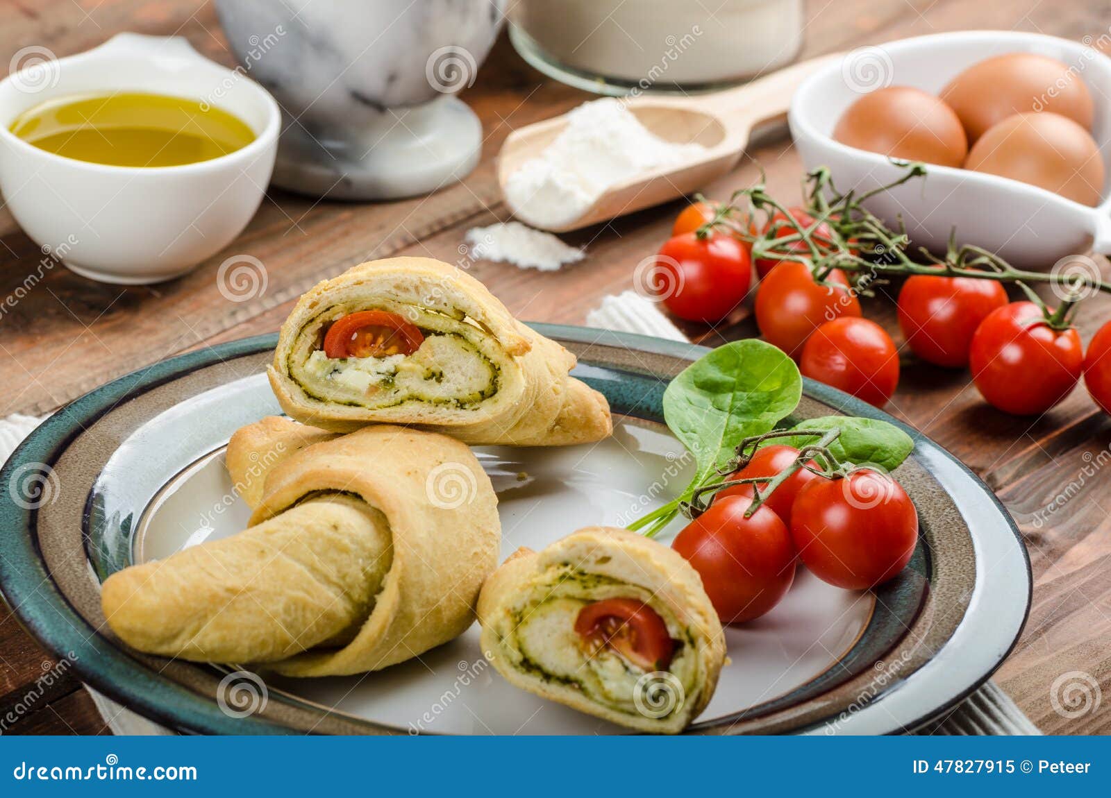 Home calzone rolls stock image. Image of golden, lunch - 47827915