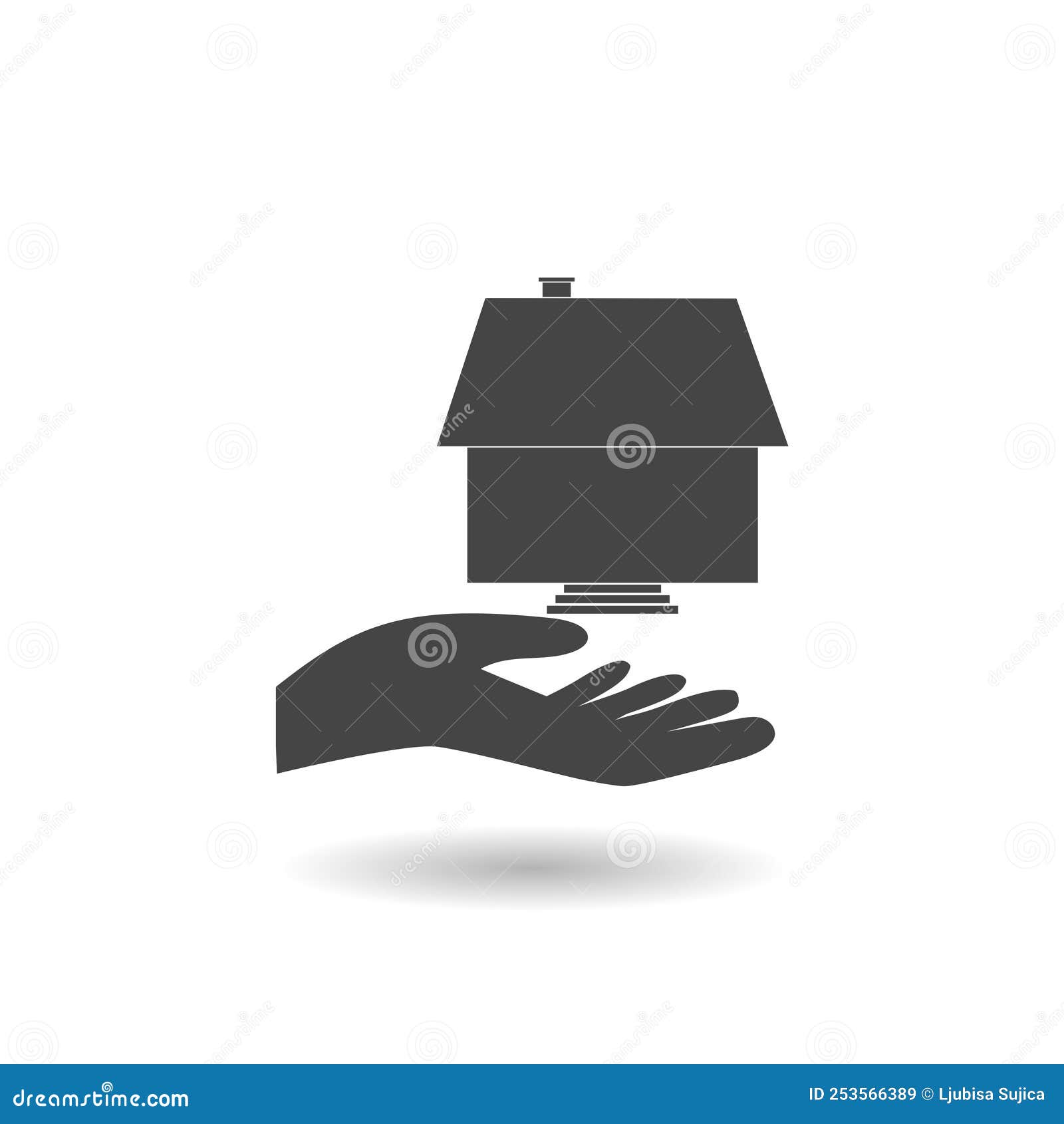 Home care icon with shadow stock vector. Illustration of abstract ...