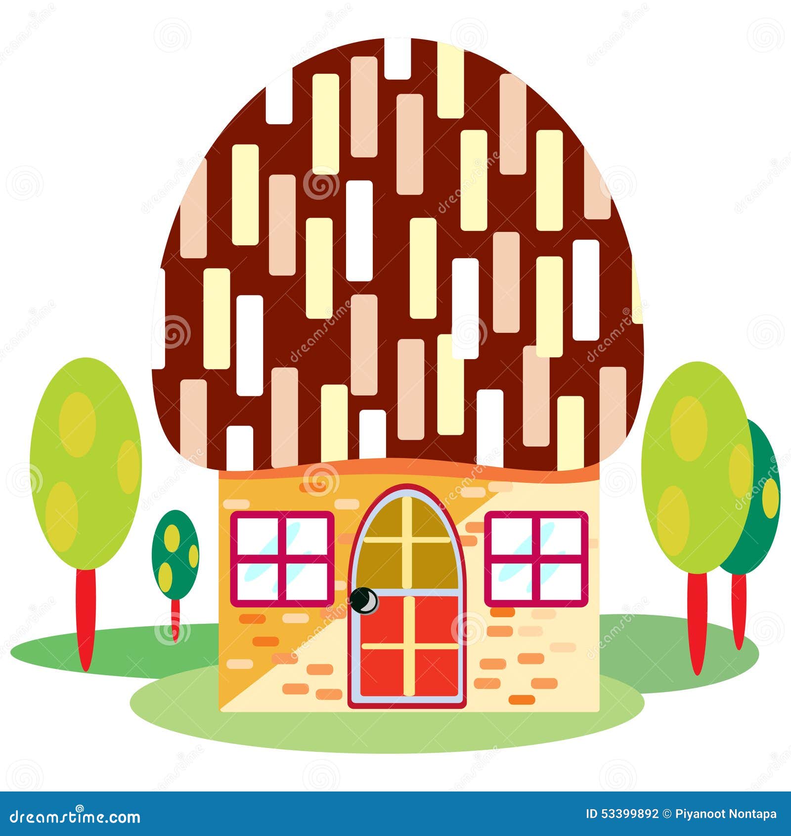 Home cartoon vector stock vector. Illustration of garden - 53399892