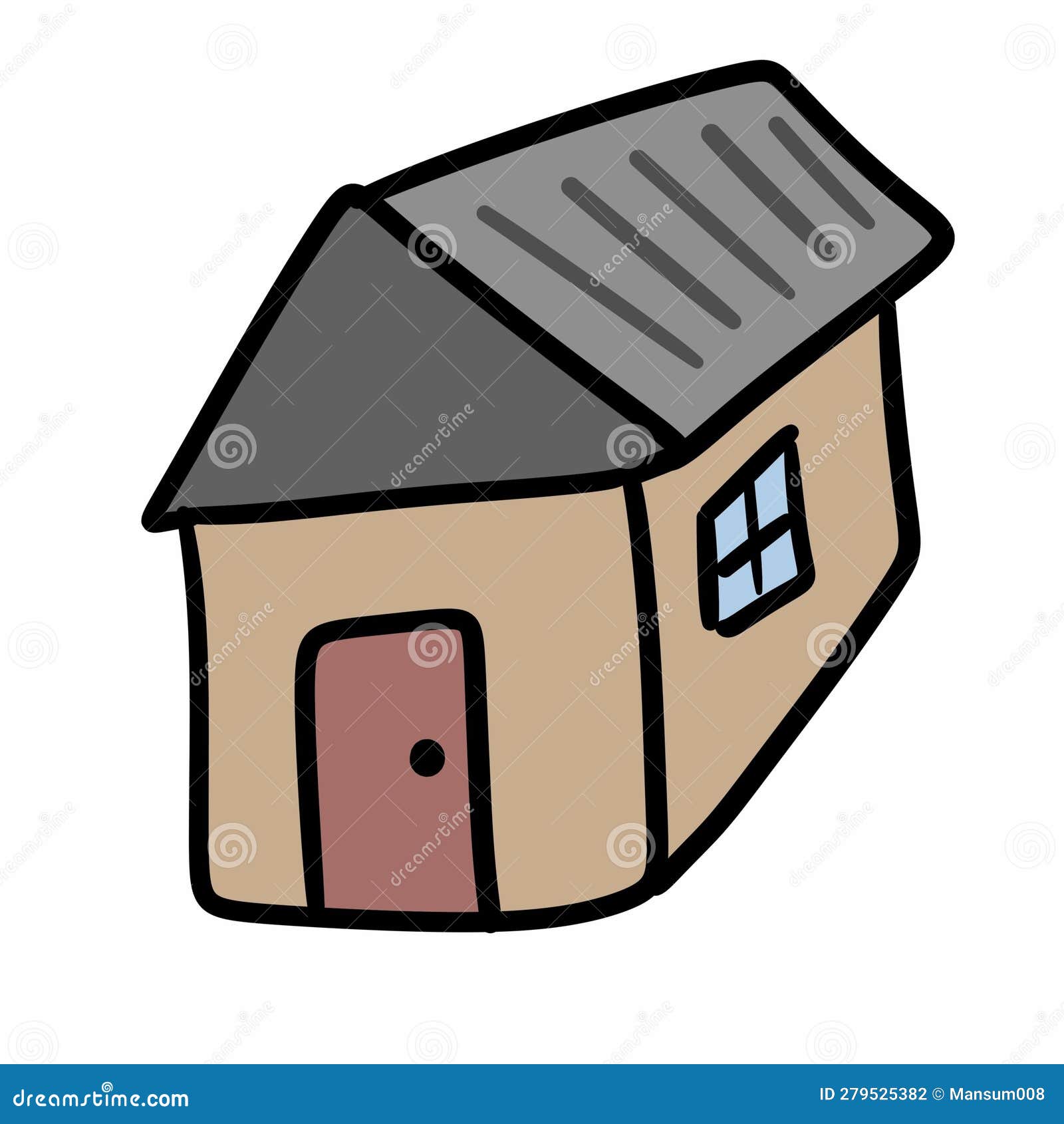 Home Cartoon on White Background Stock Illustration - Illustration of ...