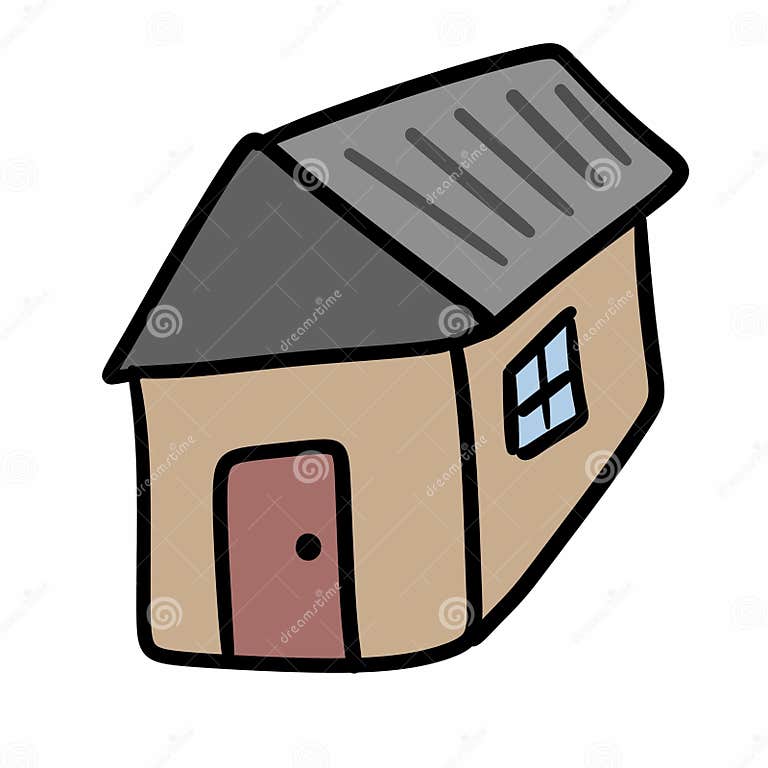 Home Cartoon on White Background Stock Illustration - Illustration of ...