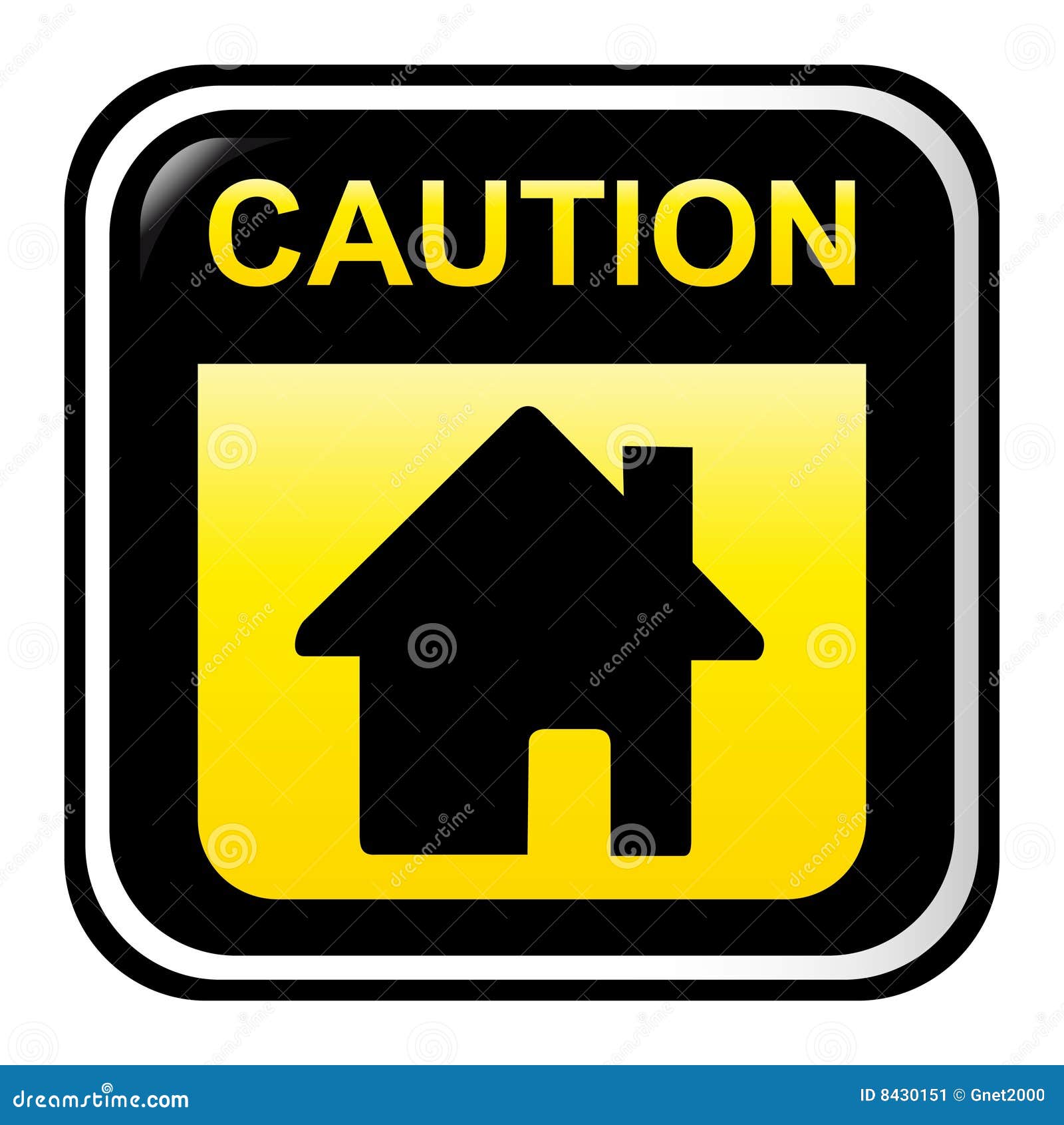 Home caution sign stock vector. Illustration of house - 8430151