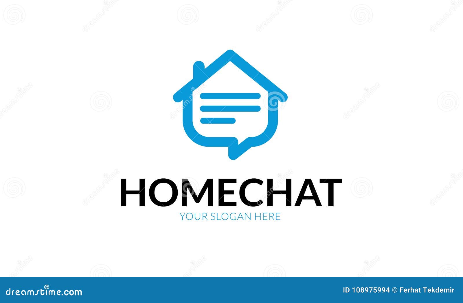 Home Chat Logo Template stock vector. Illustration of home - 108975994