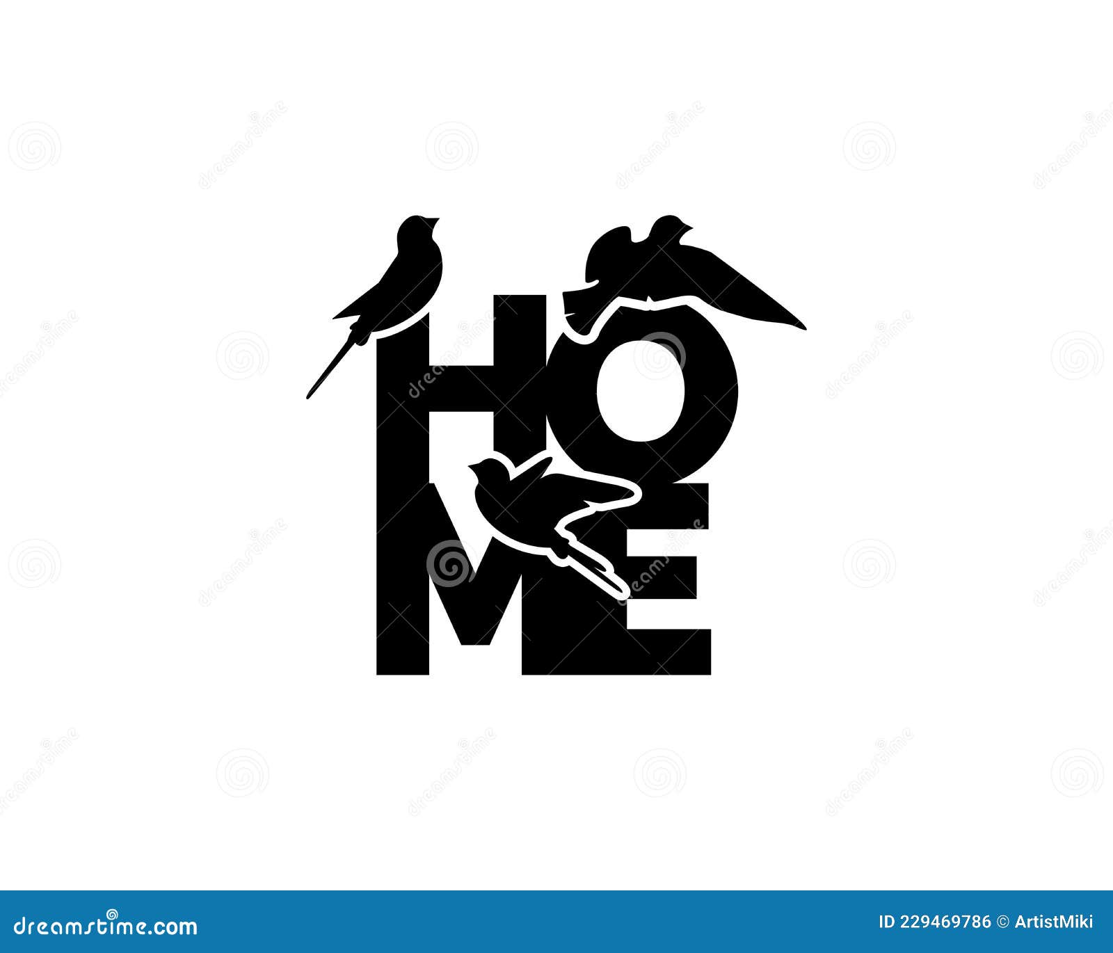 Home Wording Design Isolated on White Background Stock Vector ...