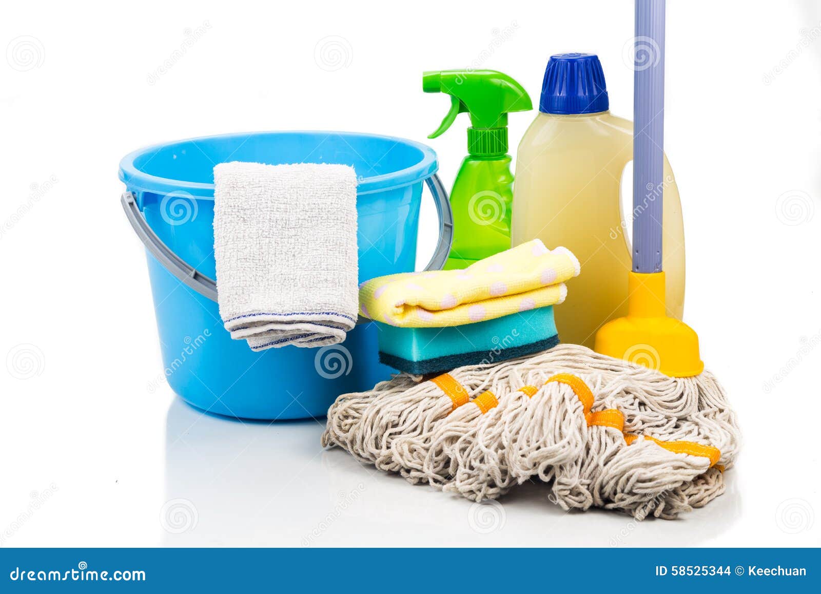 Cleaning Tool Including Mob And Brush With Handle, Safety Buoy And Old ...