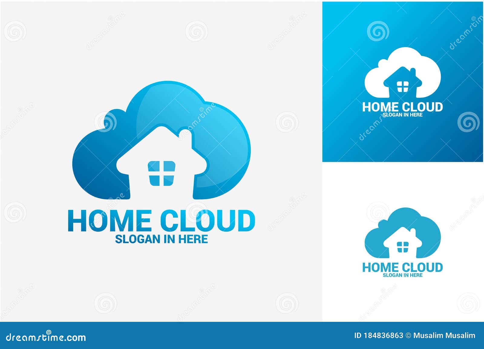 Home Cloud Logo Template Design Stock Vector - Illustration of ...