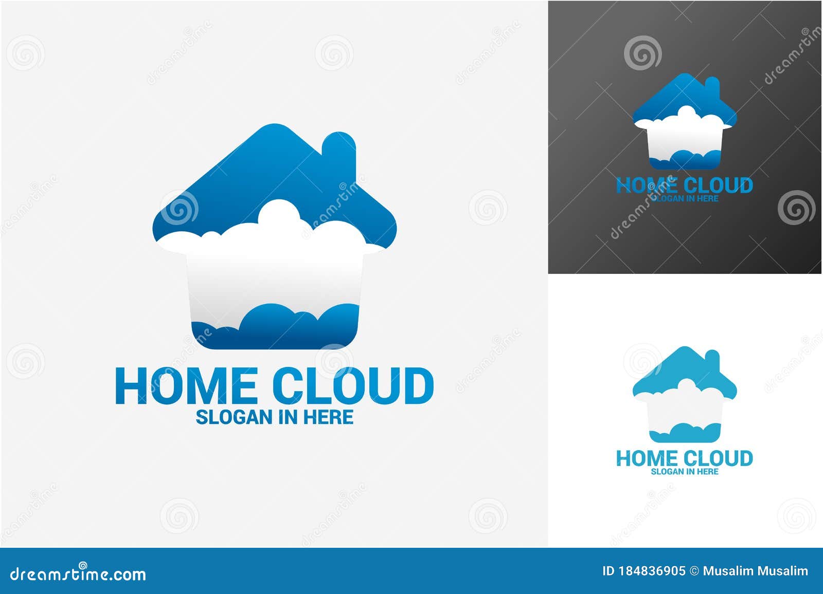 Home Cloud Logo Template Design Stock Vector - Illustration of abstract ...