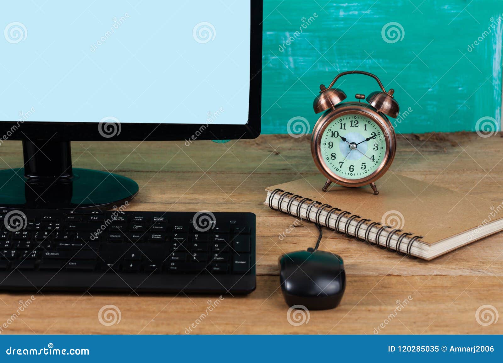 Home Computer on Desk with Props Stock Image - Image of desk, work ...