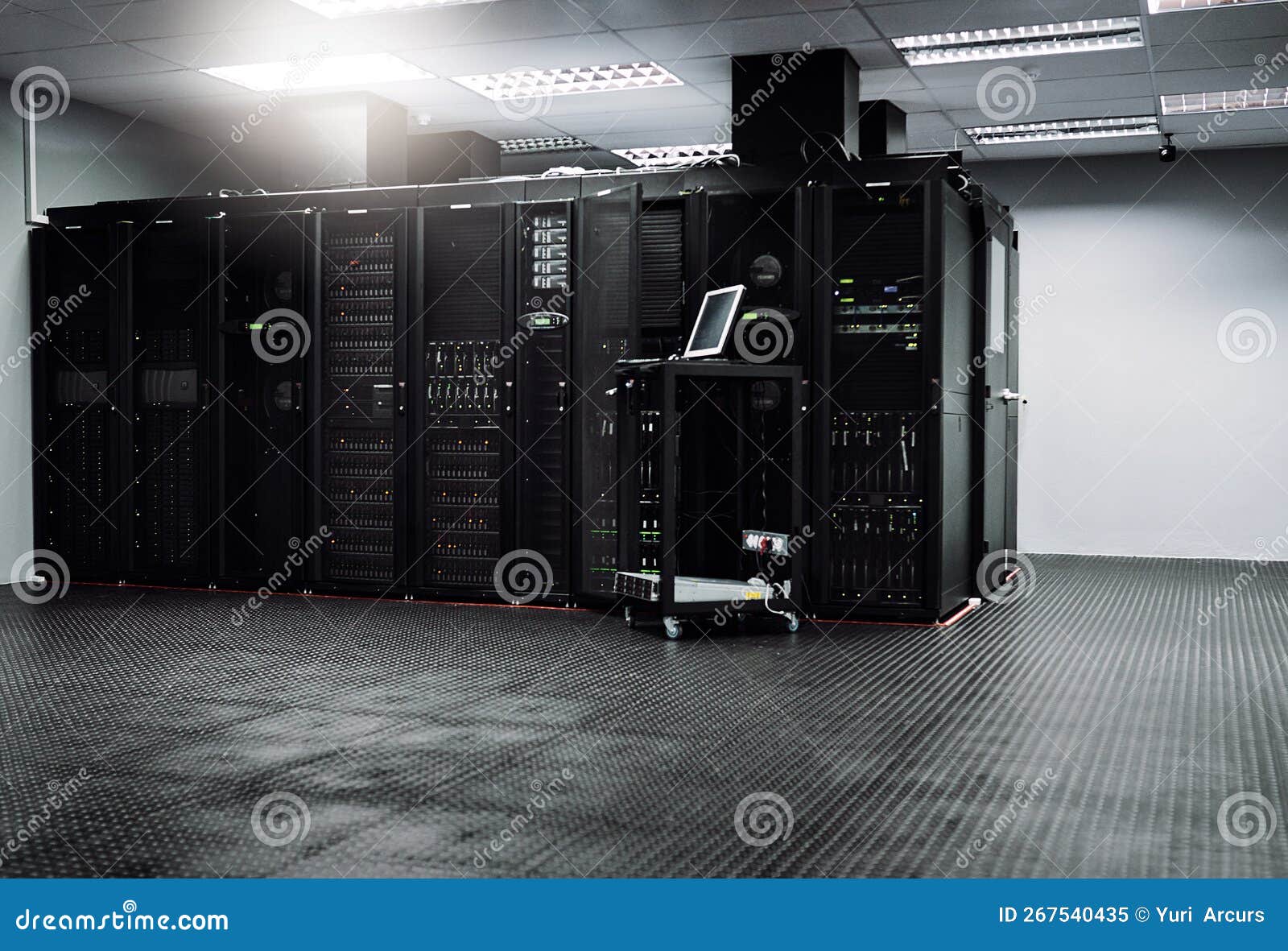 Home of the Computer. the Inside of a Server Room Inside a Data Center ...