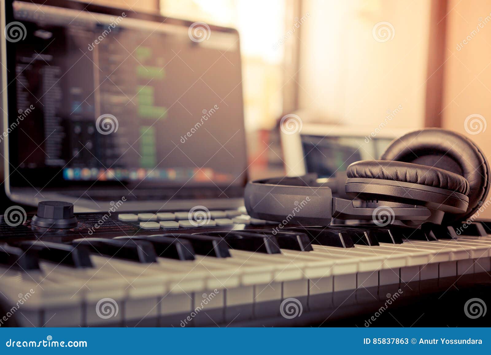 Home Computer music stock image. Image of desk, application - 85837863