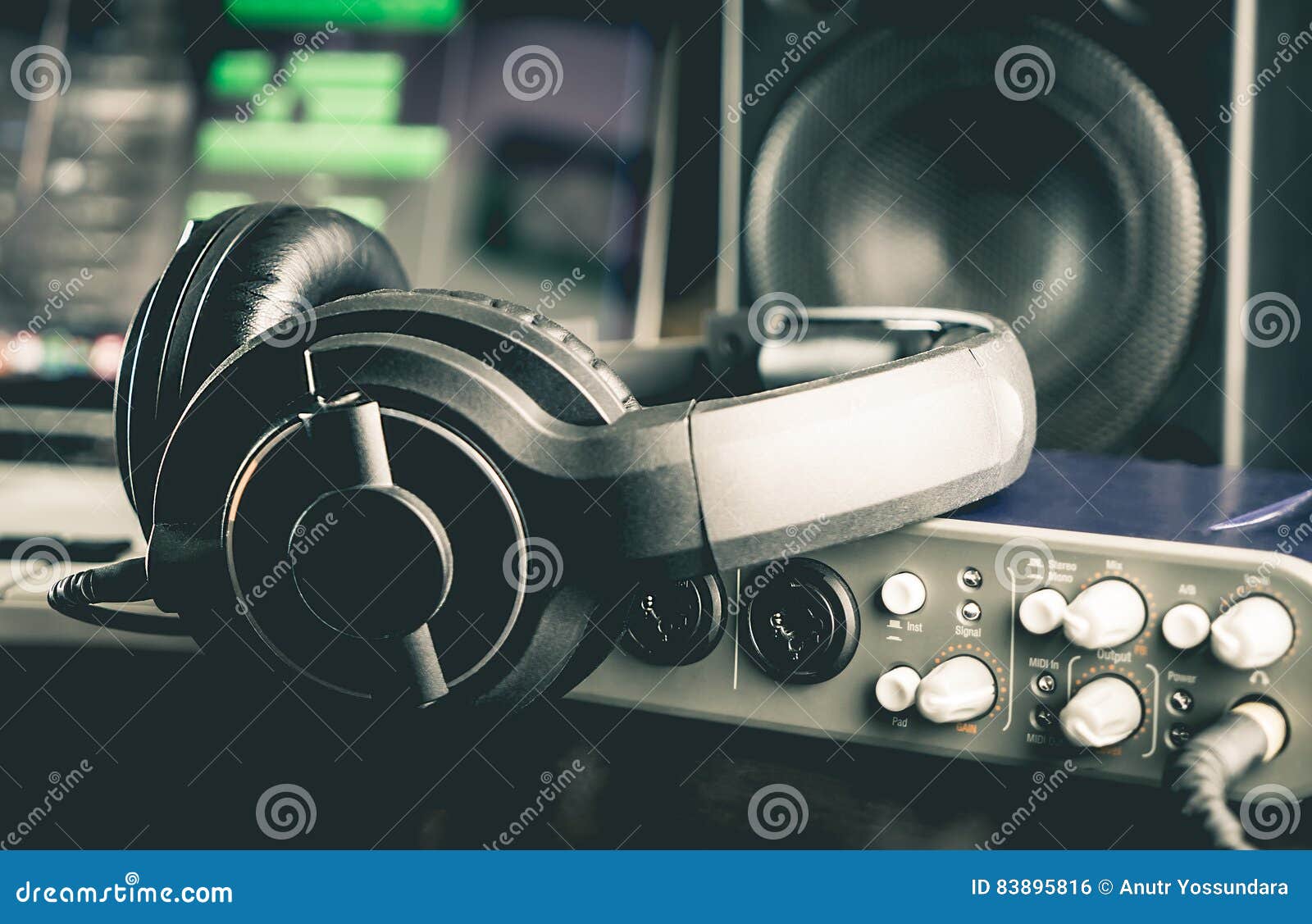 Home Computer Music Studio Equipment Stock Photo - Image of home ...