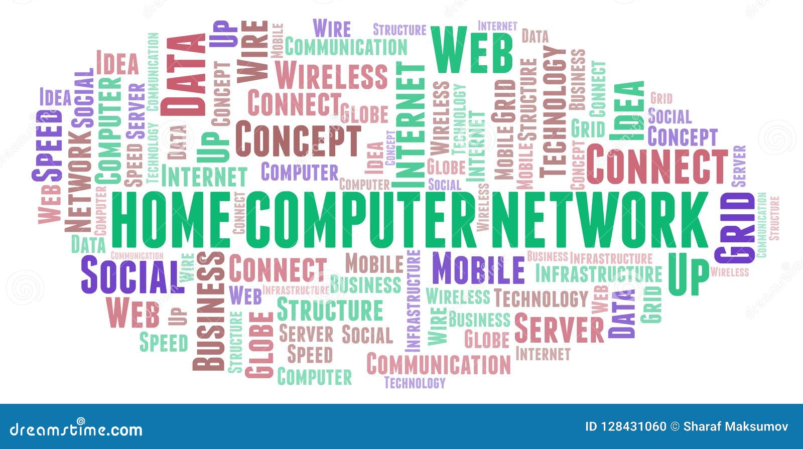 Home Computer Network Word Cloud. Stock Illustration - Illustration of ...