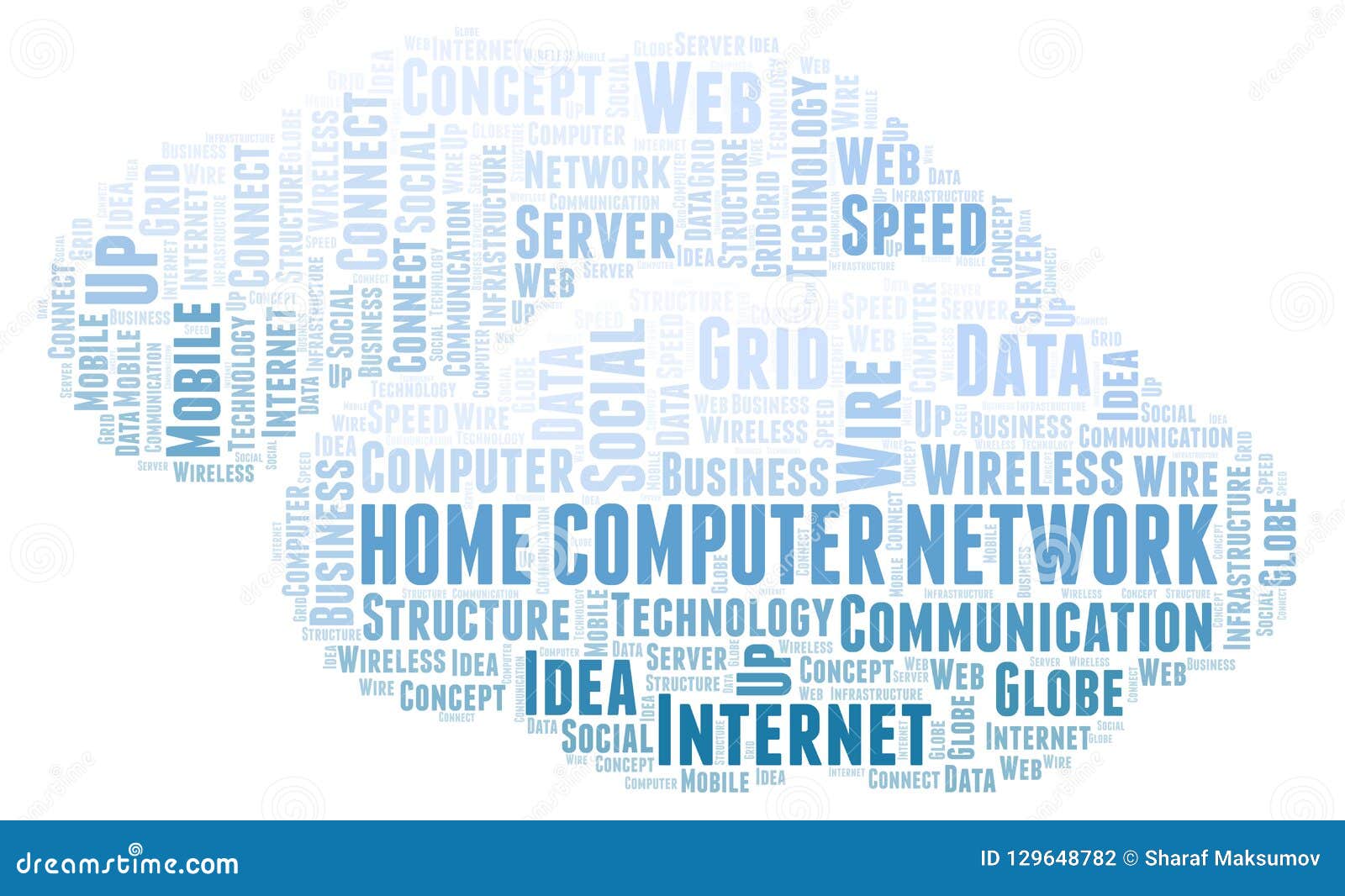 Home Computer Network Word Cloud. Stock Illustration - Illustration of ...