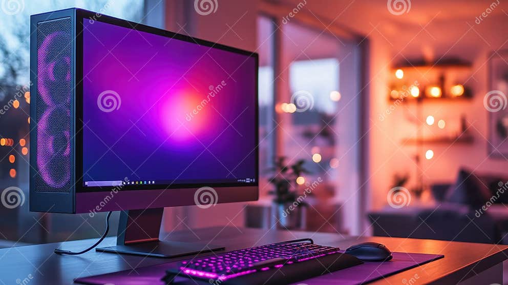 The Home Computer is on the Table Near the Window. a Gaming Computer on ...